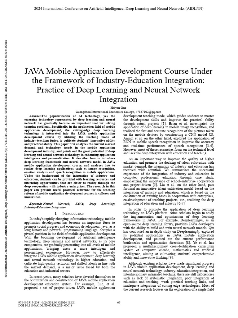 JAVA Mobile Application Development Course Under The Framework of Industry-Education Integration ...