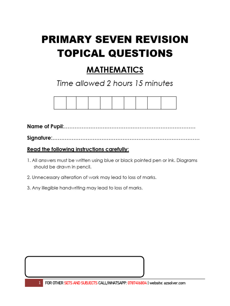 MTC Topical Questions Set I 2023 | PDF | Angle | Elementary Mathematics
