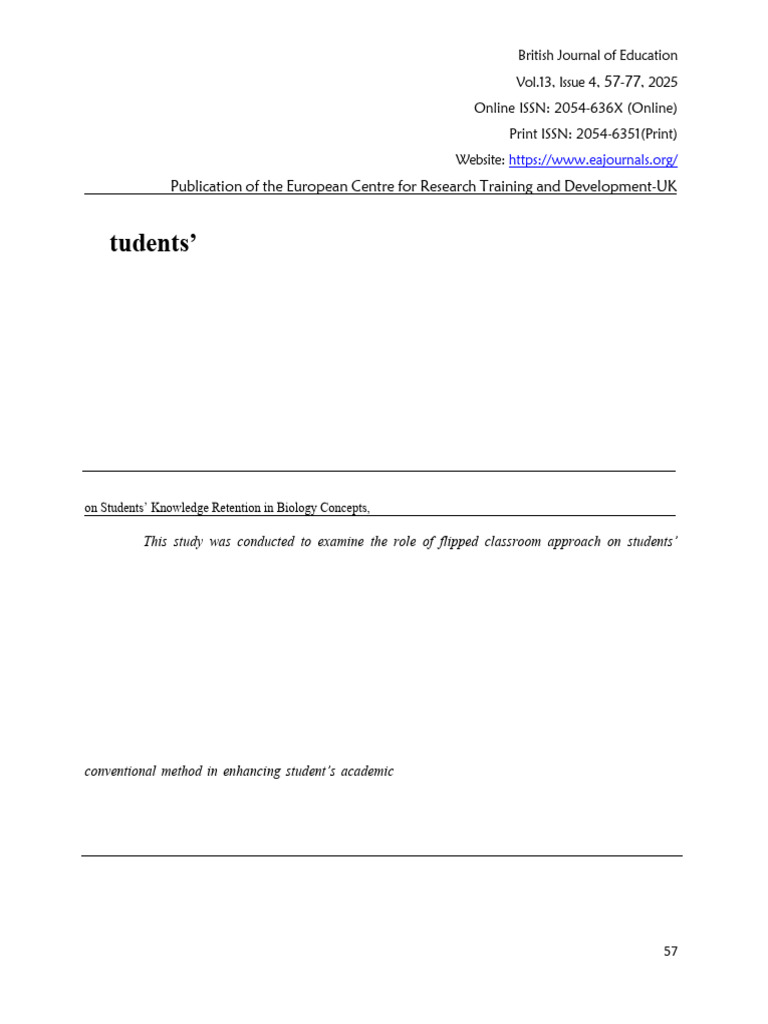 The-Role-Of-Flipped-Classroom Approach On Students' Knowledge Retention ...