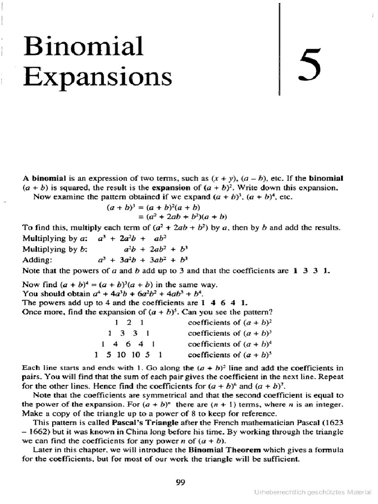Ch5 Binomial Expansion | PDF