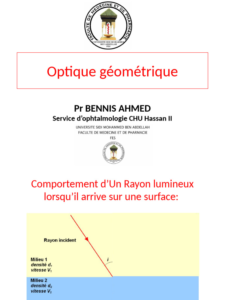 Comportement des rayons lumineux en optique | PDF | Réfraction | Lumière