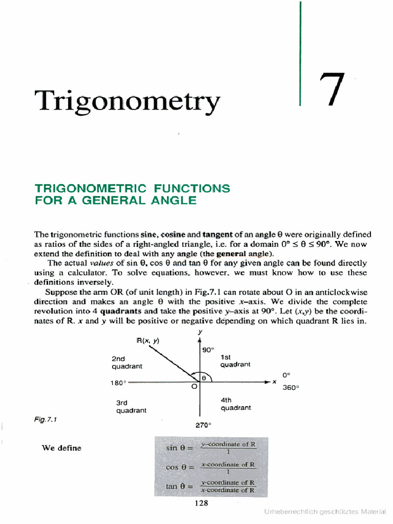 ch7 Trignometry | PDF