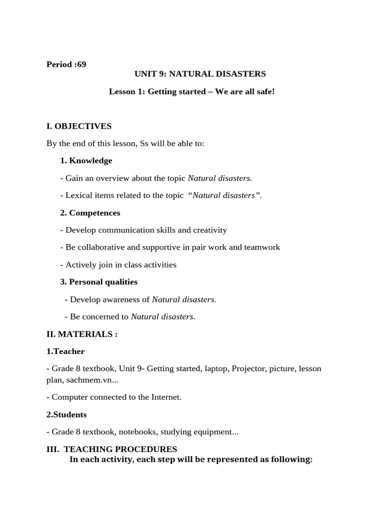 Natural Disasters: Lesson Overview | PDF | Vocabulary | Teachers