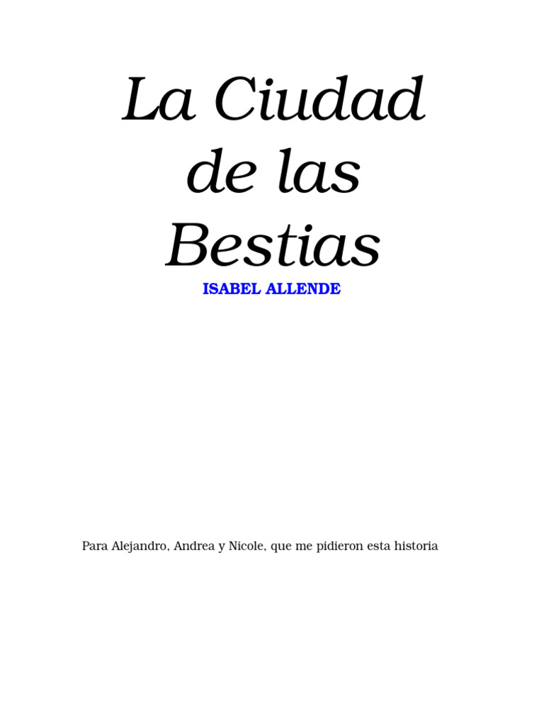 La Ciudad de Las Bestias-1 | PDF