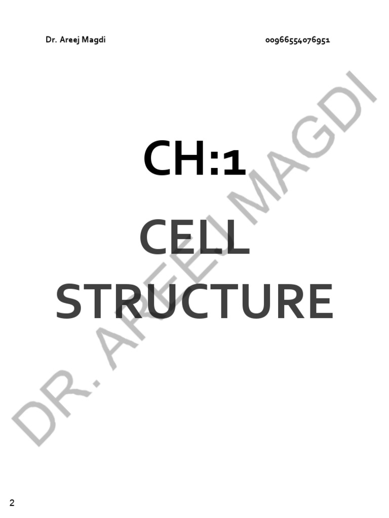 Ch1 - Cell Structure | PDF