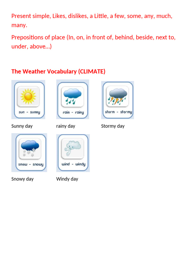 The Weather Vocabulary | PDF