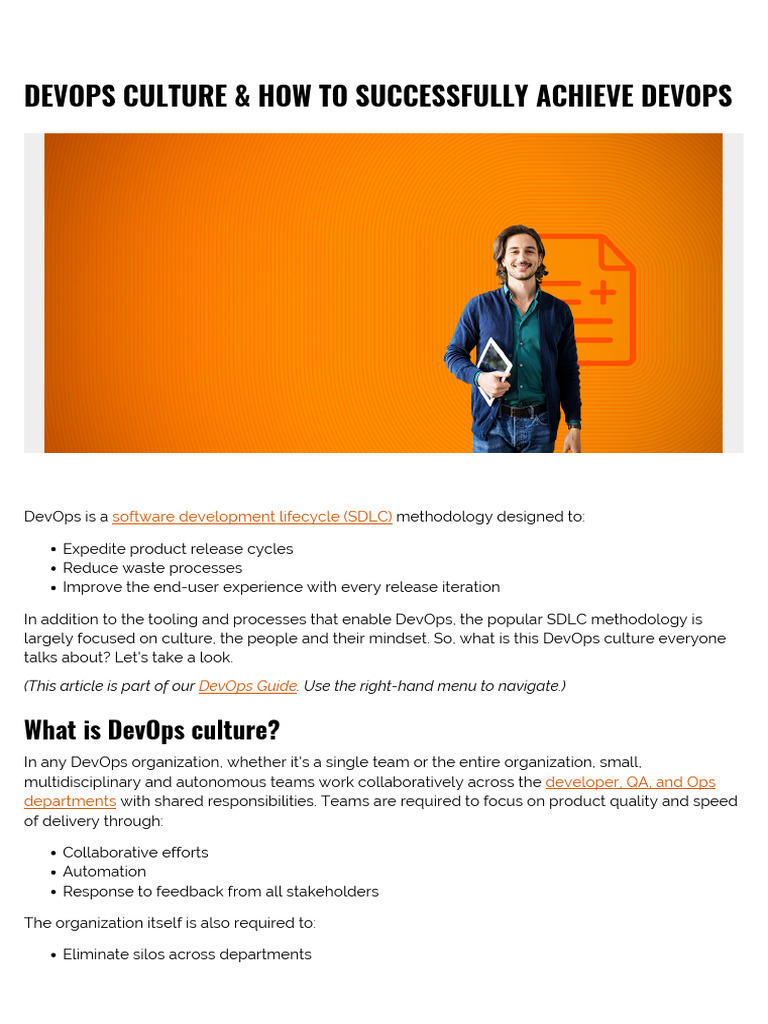 Devops Culture How To Successfully Achieve Devops | PDF | Software ...