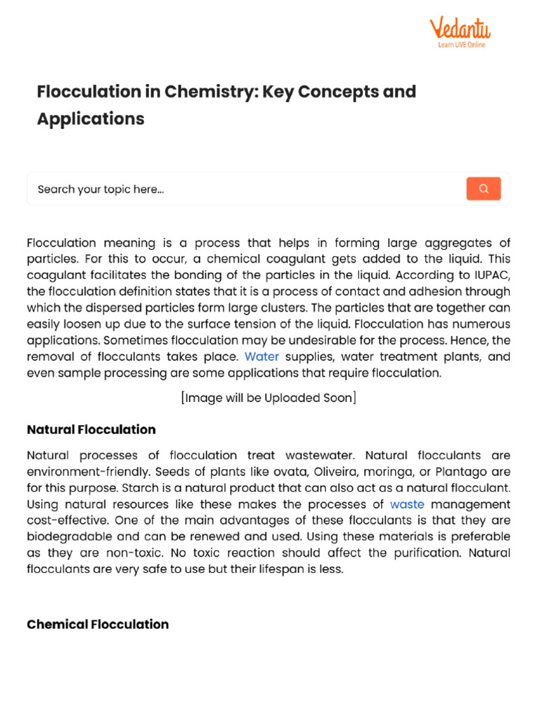 Flocculation in Chemistry - Key Concepts and Applications | PDF