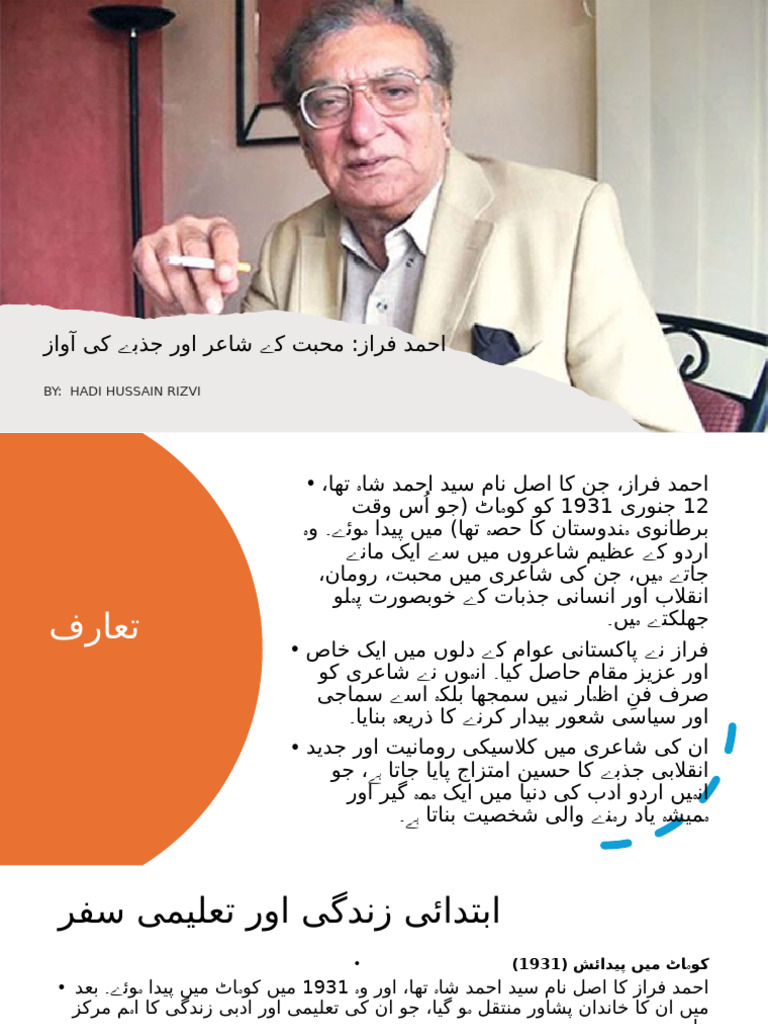 Ahmed Faraz by Hadi Hussain | PDF