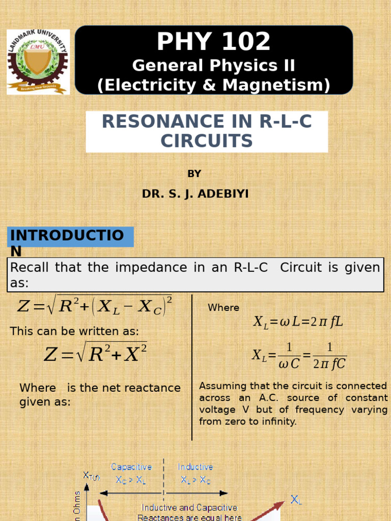 Resonance in RLC Circuits | PDF | Electrical Impedance | Resonance