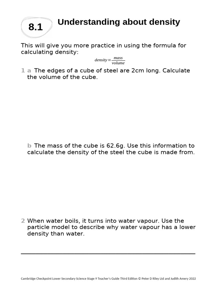 Calculating and Understanding Density | PDF