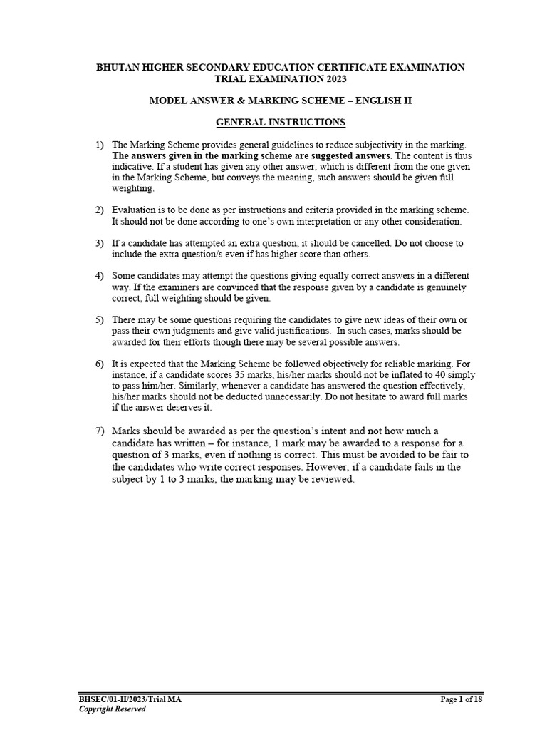 Bhsec 2023 English II Trial Ma | PDF | Loneliness | Shylock