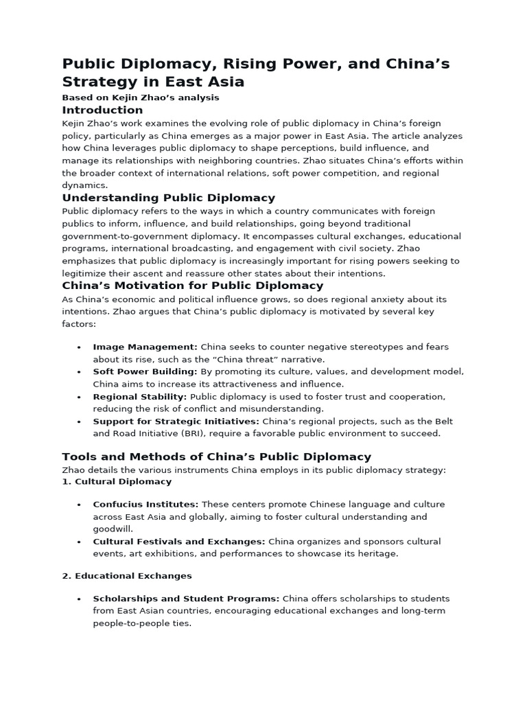 China's Public Diplomacy in East Asia | PDF | Public Diplomacy | Diplomacy