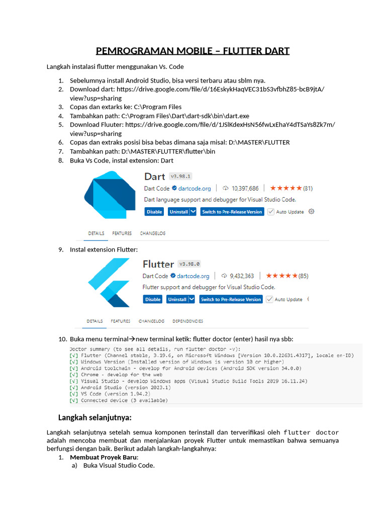 PEMROGRAMAN MOBILE-Flutter | PDF