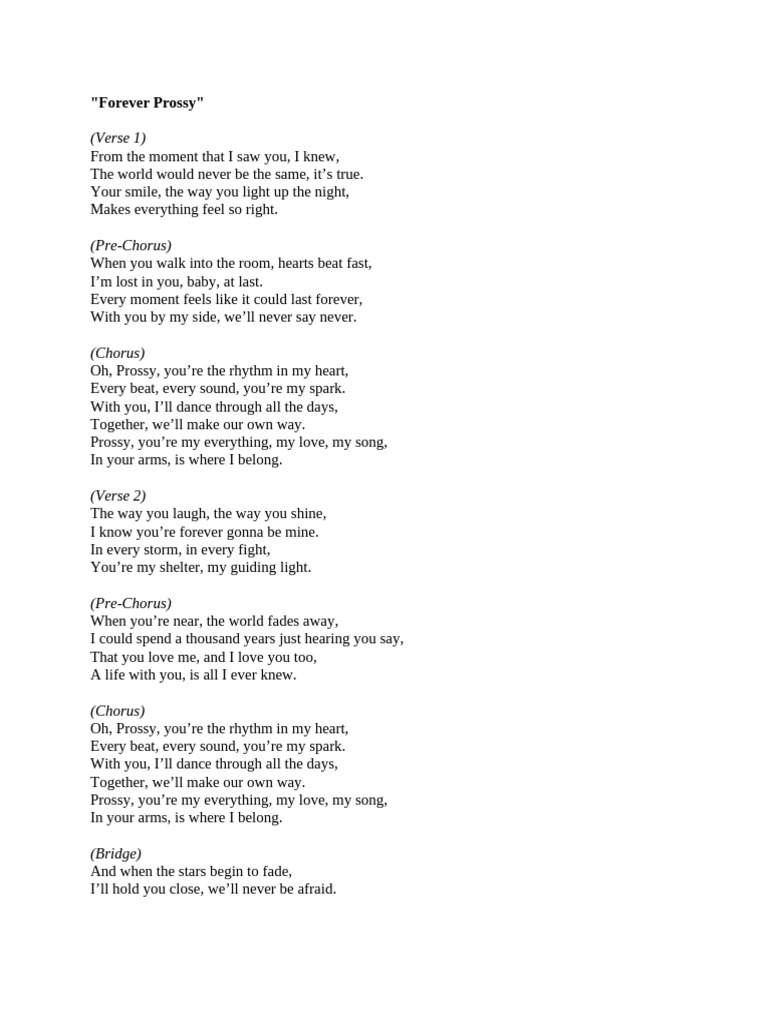"Forever Prossy: A Love Song" | PDF