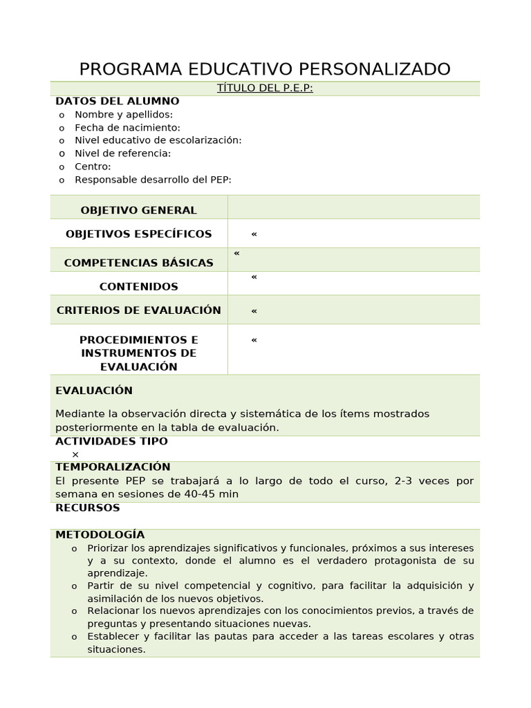 Modelo Pep | PDF | Aprendizaje | Cognición