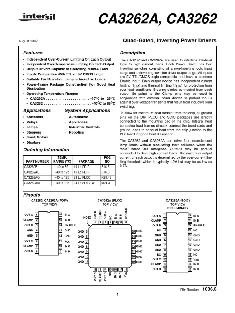 CA3262 | PDF | Diode | Electrical Engineering
