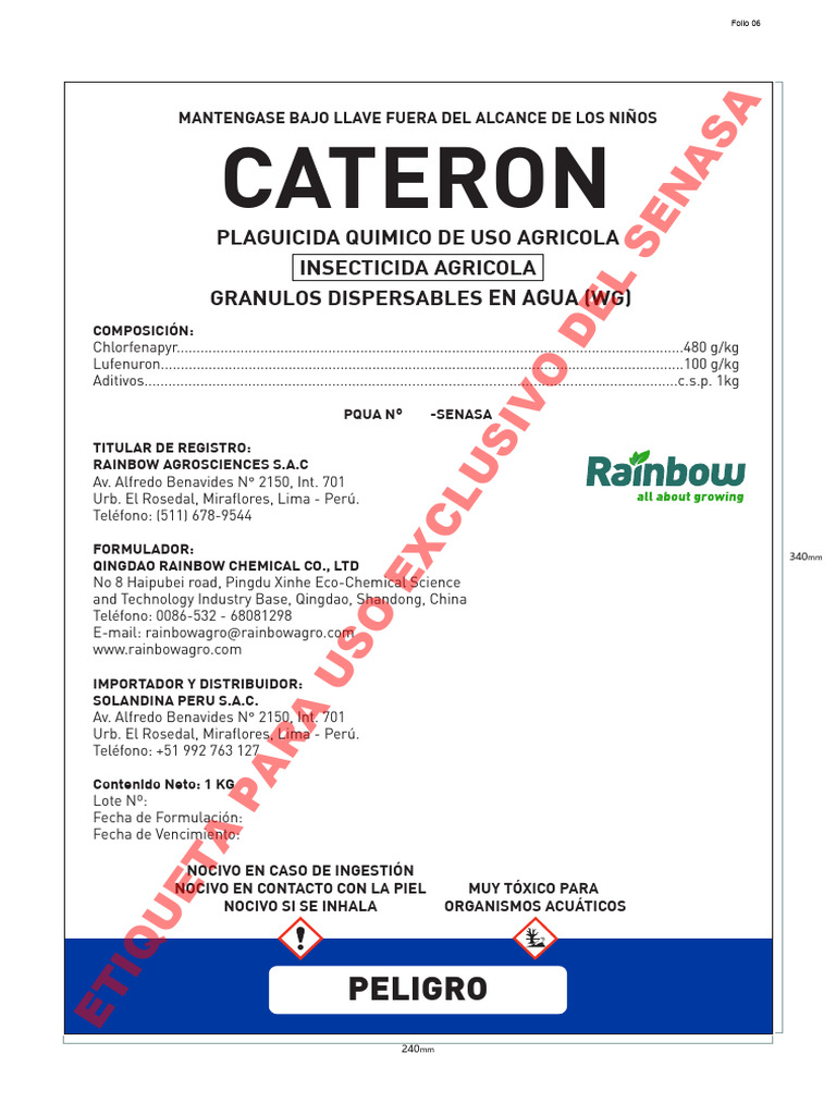 Cateron 1 KG | PDF | Agua | Pesticida