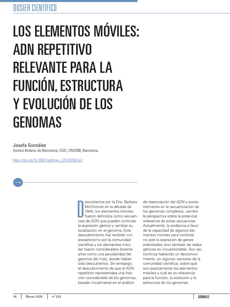 Los Elementos Moviles Adn Repetitivo Relevante para La Funcion ...