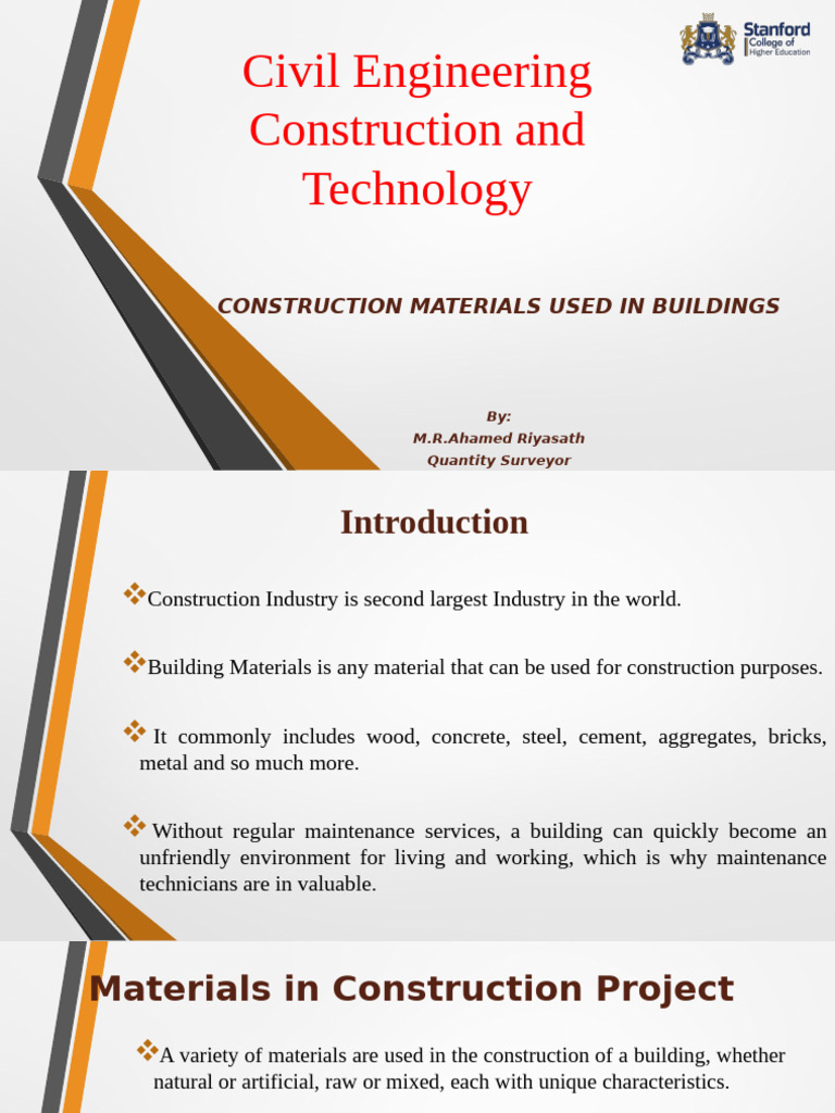 1 Fundamental of Civil Technology | PDF | Building Materials | Concrete