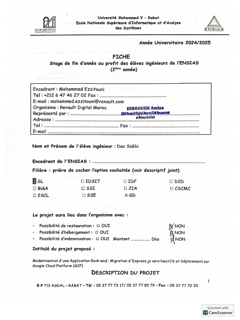 Fiche Descriptive Du Stage - Copie | PDF