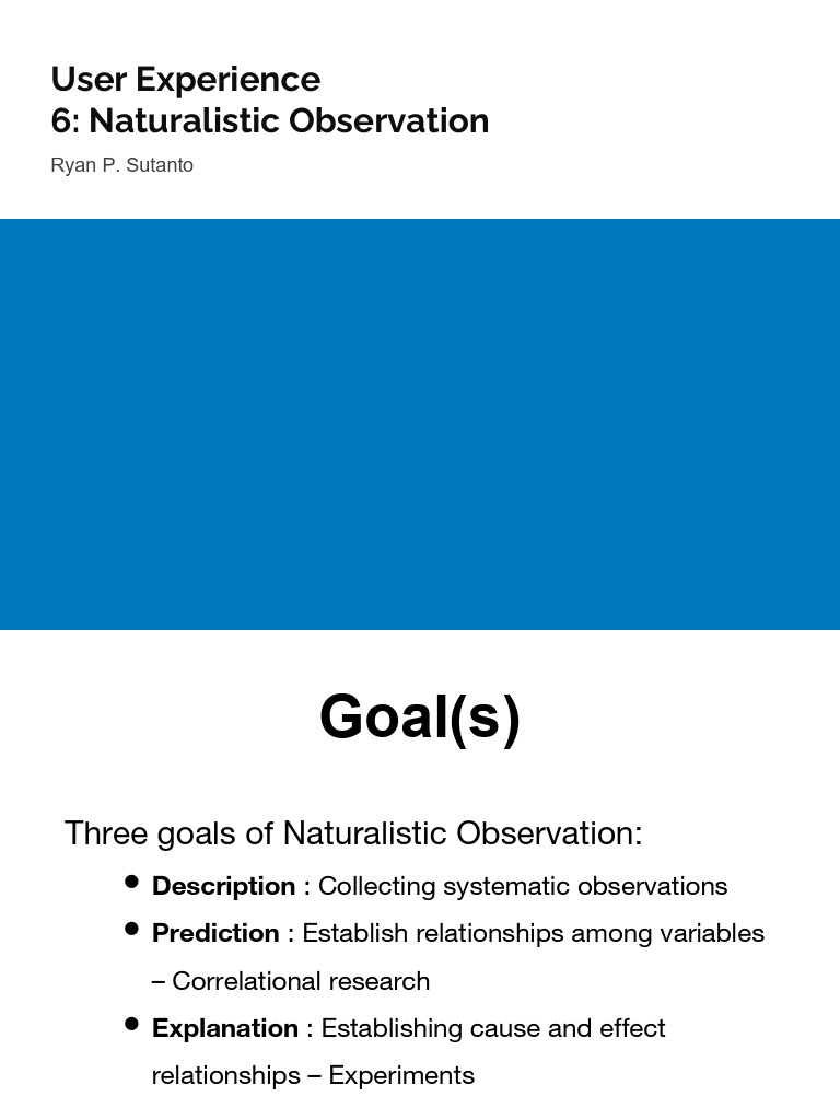 UX 6b_Naturalistic Observation | PDF | Experiment | Methodology