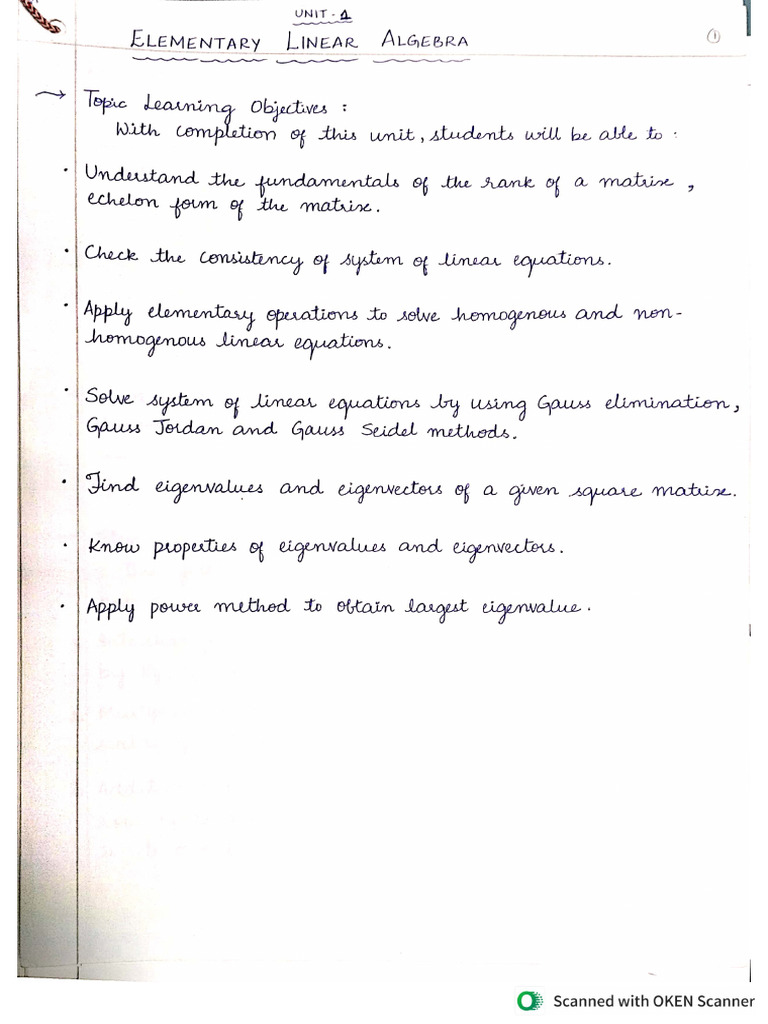 Elementary Linear Algebra | PDF