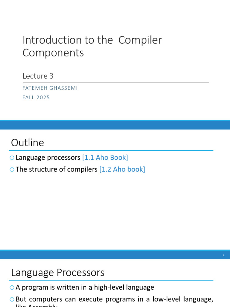 3-Introduction to the Compiler Components (1) | PDF | Compiler | Computer Program