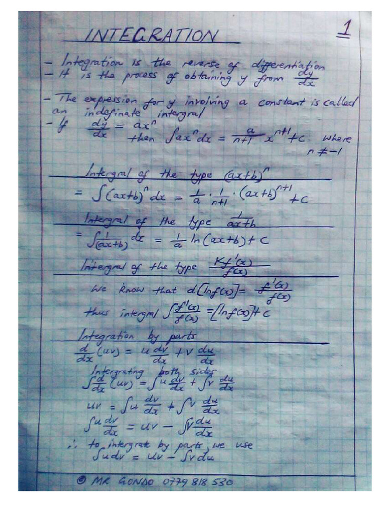 Integration, Exam Type Questions and Answers For Advanced Level | PDF