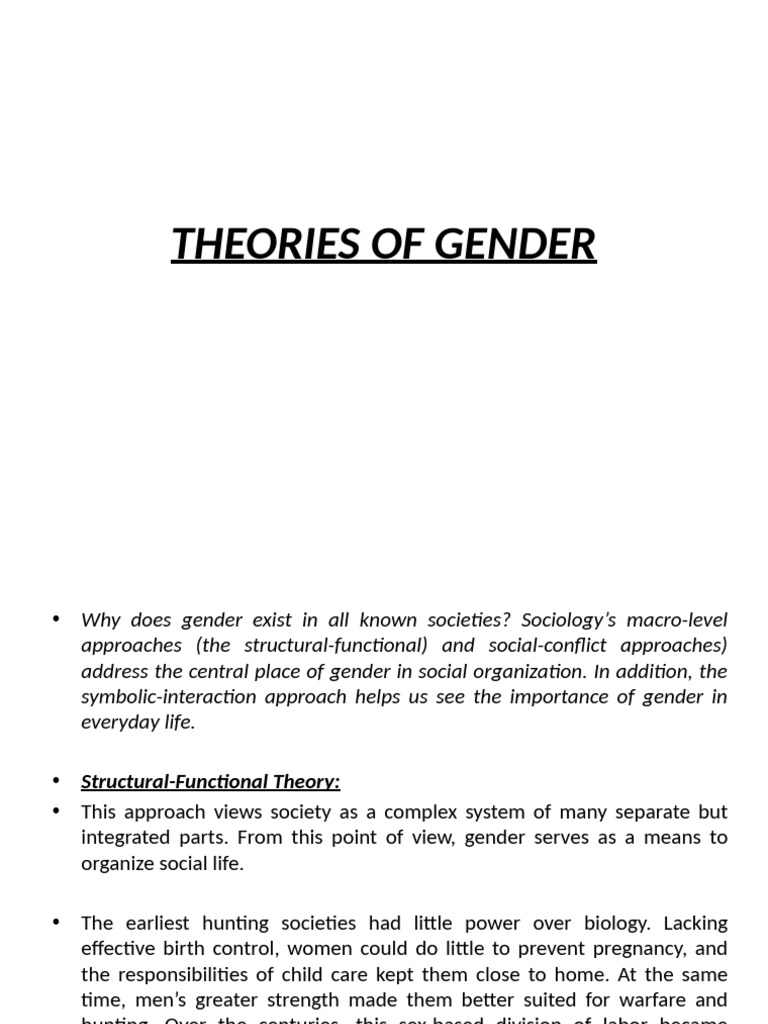 Chap 3 Theories of Gender | PDF | Gender Studies | Feminism