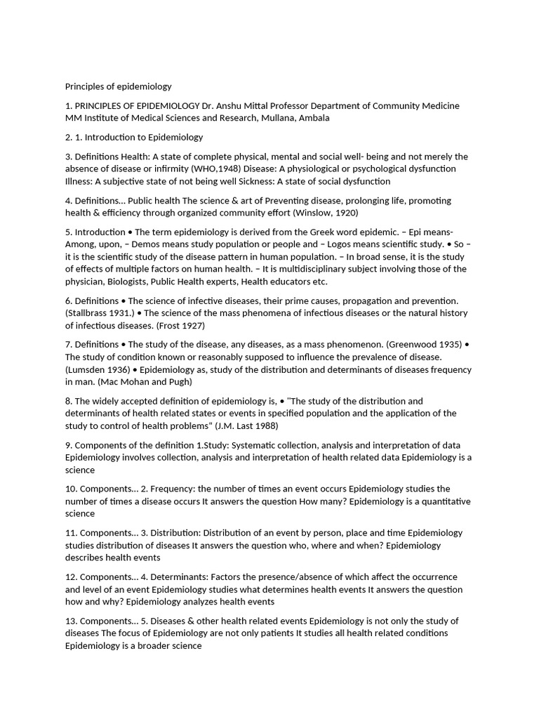 Principles of Epidemiology For 2024 | PDF | Epidemiology | Cohort Study