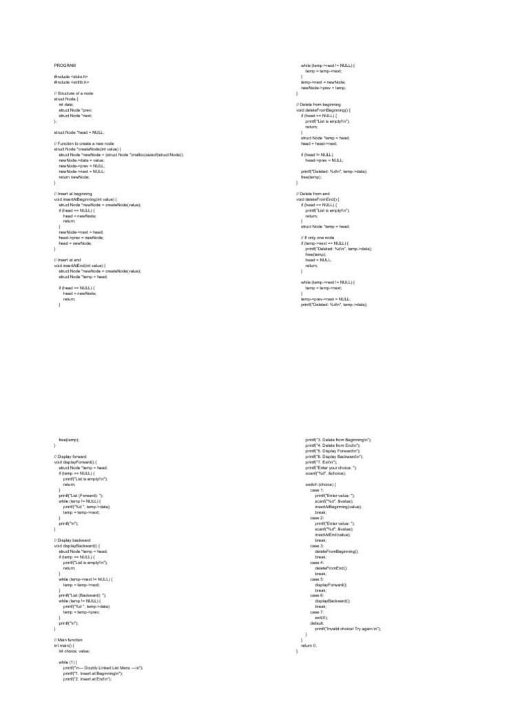 Doubly Linkedlist | PDF | Software Engineering | Computer Programming