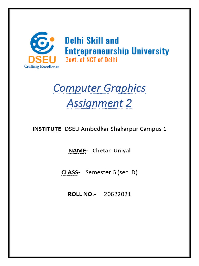 Computer Graphics Assignment - 2 | PDF | 2 D Computer Graphics ...