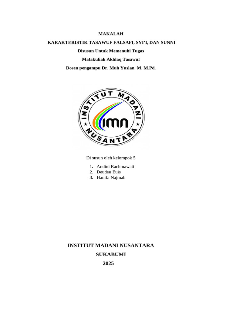 Karakteristik Tasawuf Falsafi, Syi’i, Sunni | PDF