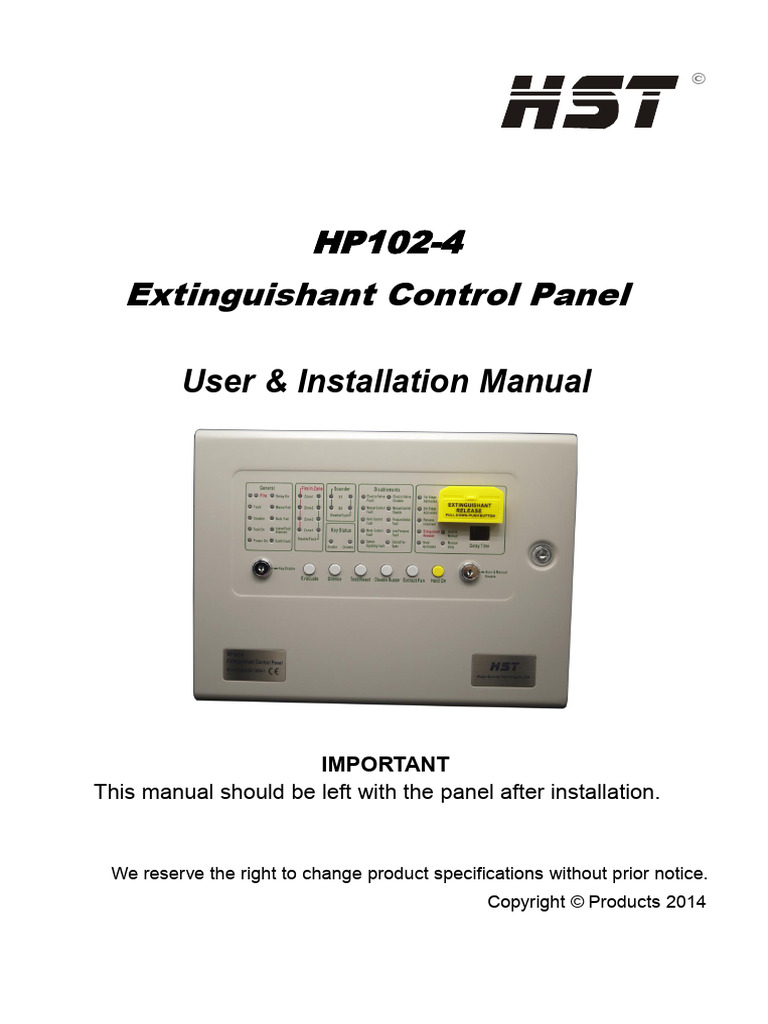HP102 4 Con Fire Fighting Panel Manual | PDF | Relay | Switch