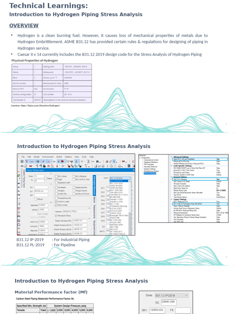 Hydrogen Piping Stress Analysis Guide | PDF