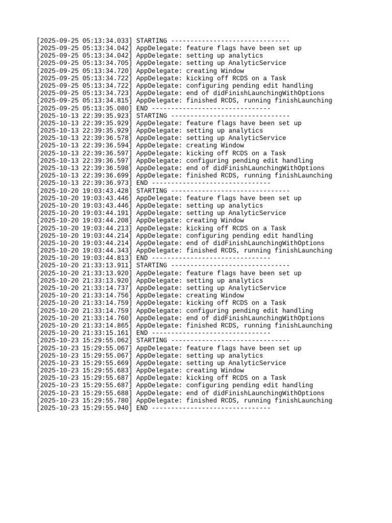 AppDelegate Initialization Logs | PDF