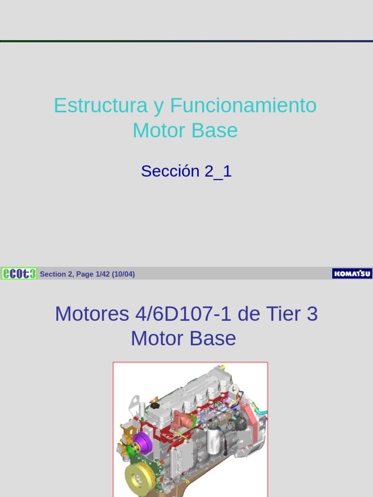Estructura del Motor 4/6D107-1 Tier 3 | PDF | Pistón | Cilindro (motor)