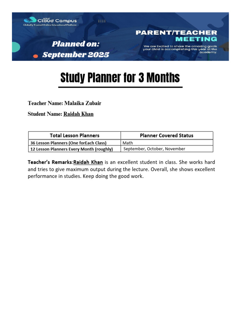 17571199013 Planner for Raidah Khan | PDF | Area | Equations