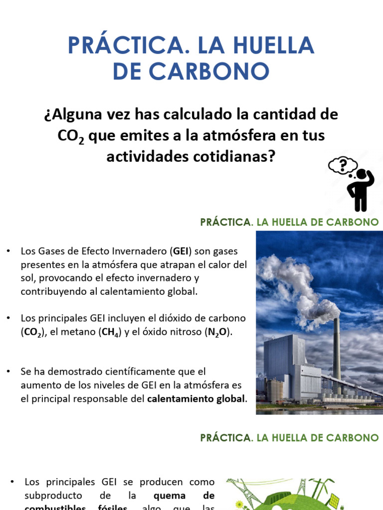 Calcula y Reduce tu Huella de Carbono | PDF | Huella de carbono | Gases ...