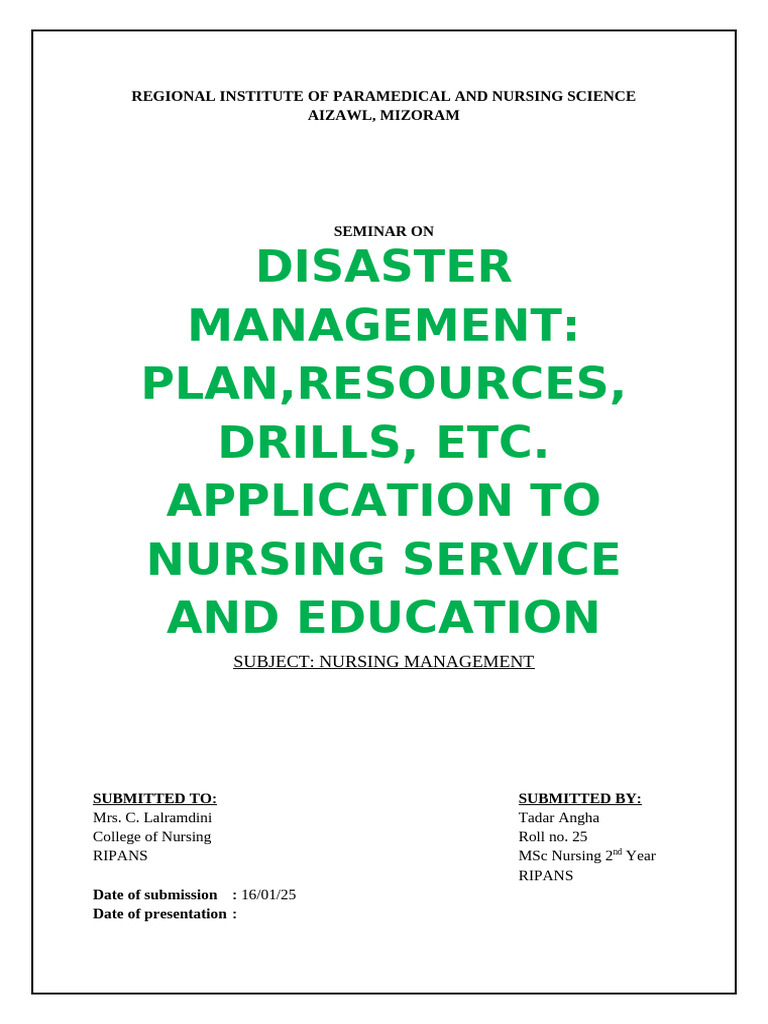 Disaster Management in Nursing Education | PDF | Natural Disasters ...