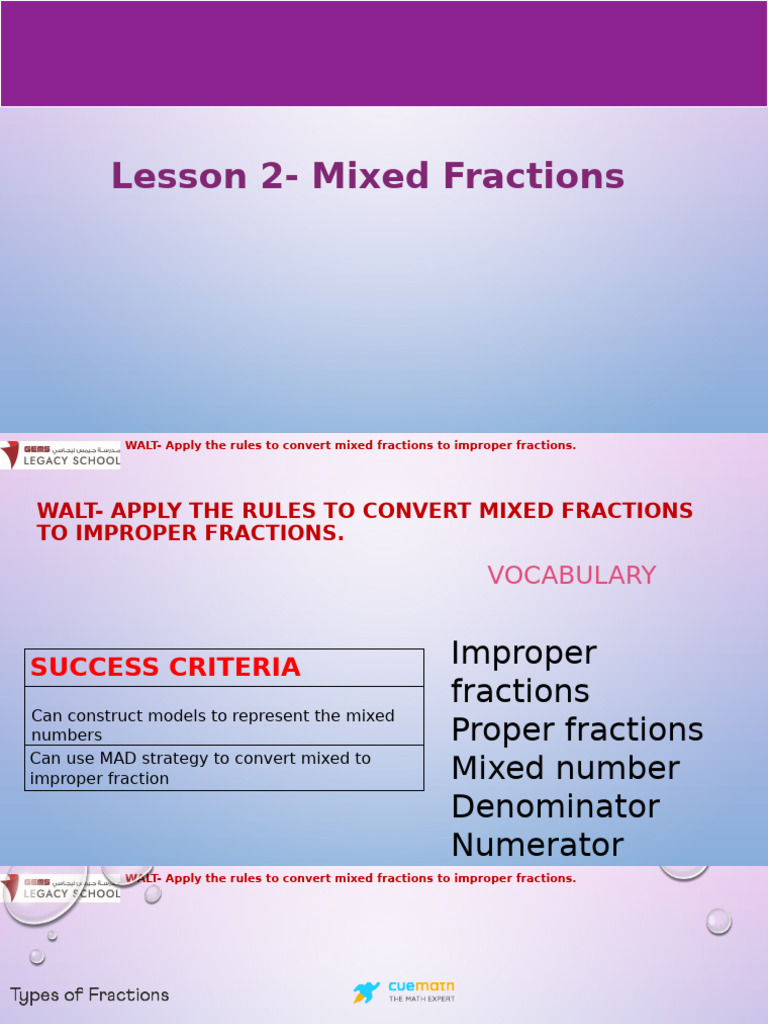Convert Mixed to Improper Fractions | PDF | Mathematical Objects ...