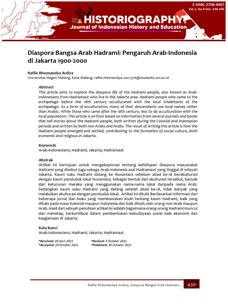 Pengaruh Diaspora Hadrami di Jakarta | PDF