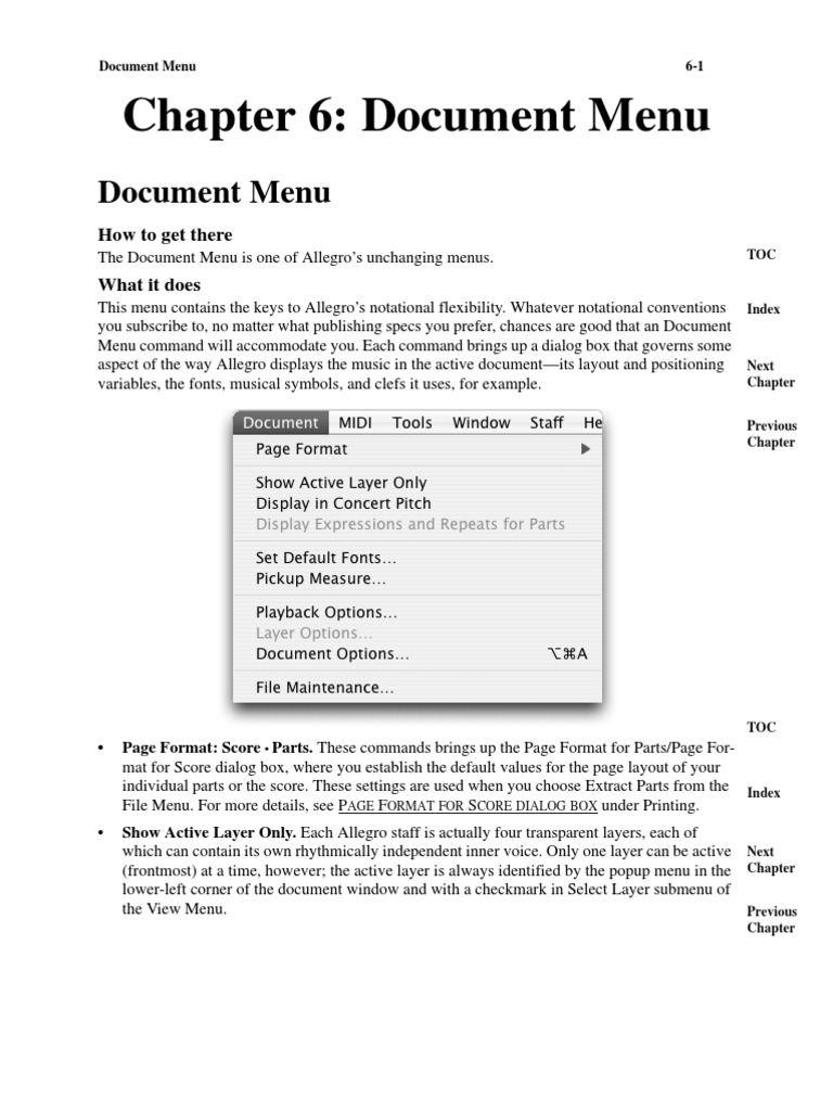Chapter 6: Document Menu | PDF | Typefaces | Menu (Computing)