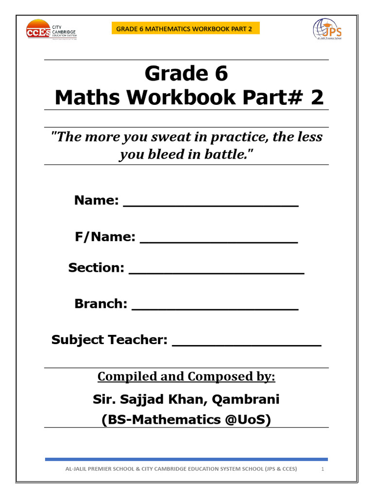 Grade 6 Math Workbook Part 2 | PDF | Algebra | Equations