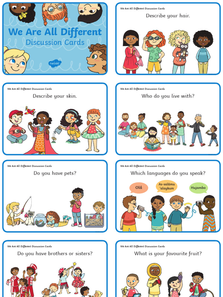 T TP 987 We Are All Different Discussion Cards Ver 4 | PDF