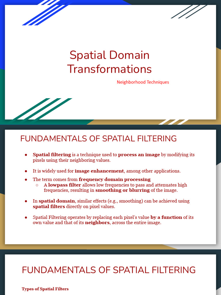 Spatial Domain Transformations | PDF | Convolution | Filter (Signal Processing)
