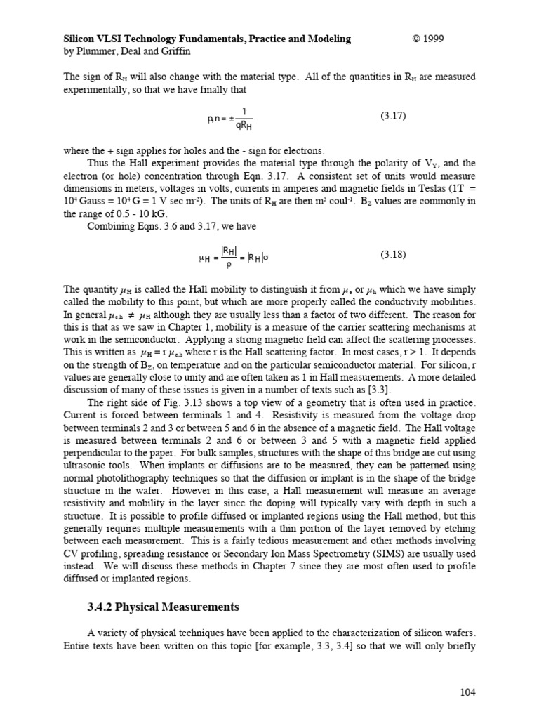 Silicon VLSI Technology: Hall Effect Insights | PDF | Infrared ...
