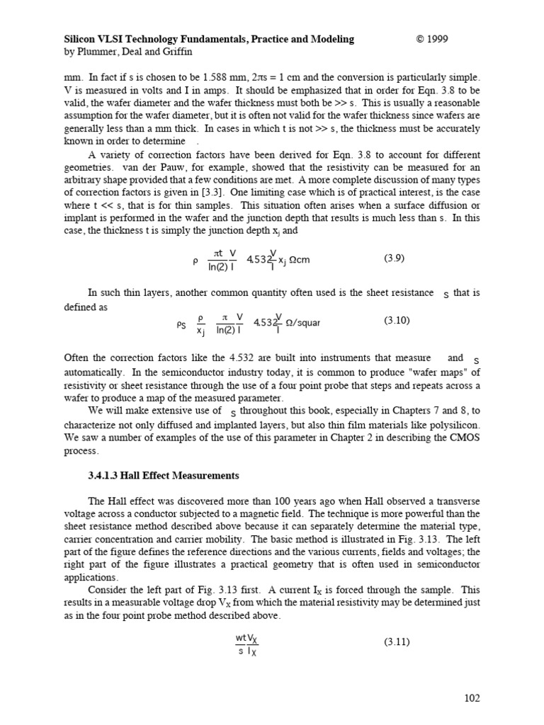 Silicon VLSI Technology: Measurements & Models | PDF | Wafer ...