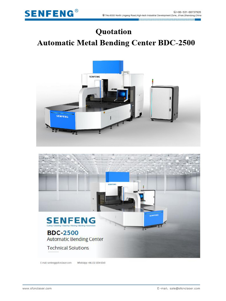 折弯中心-Offer and Specification of Automatic Bending Center BDC-2500 | PDF ...